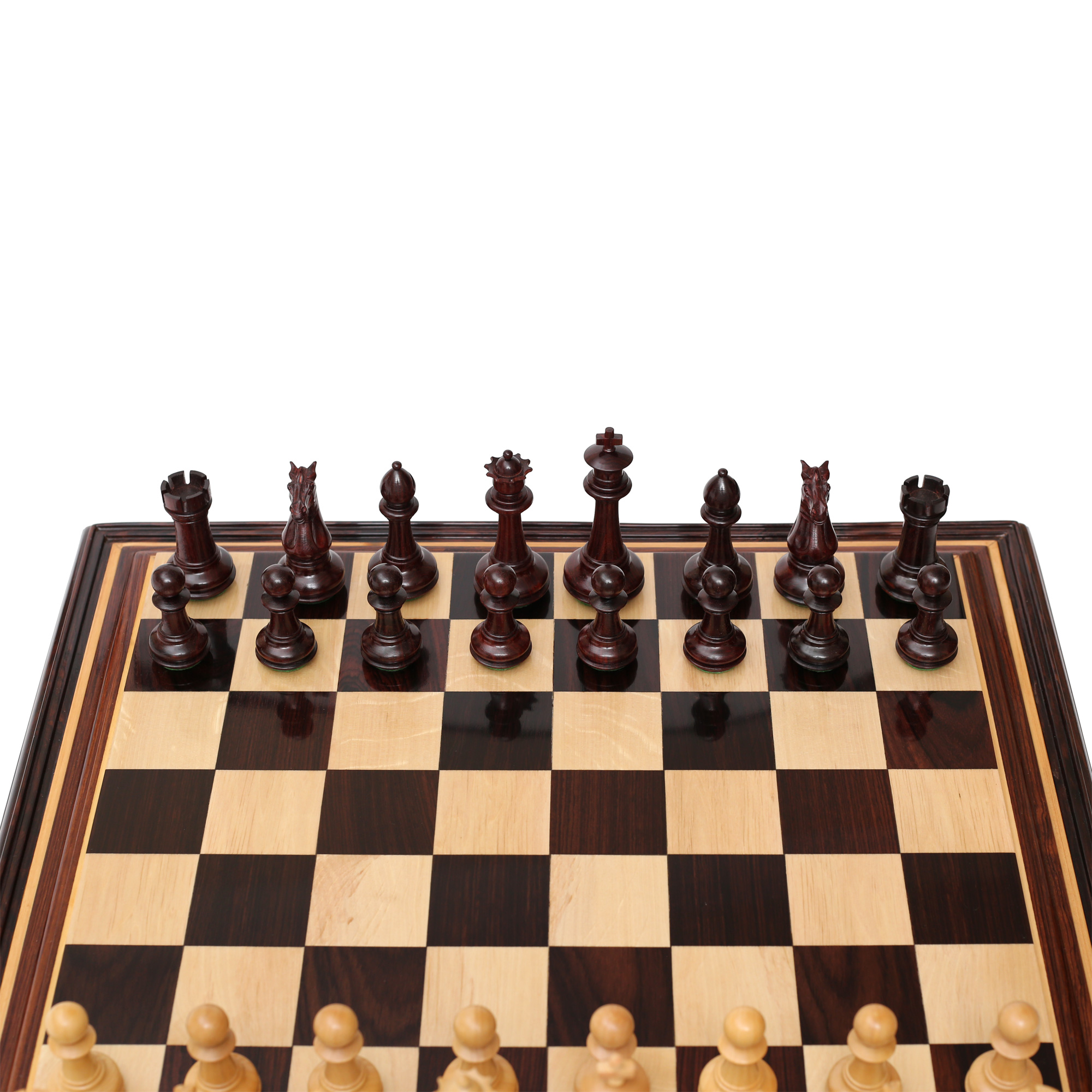 Lion Chess - Collector, 4.4" Red Sandalwood Chess Pieces - Luxury