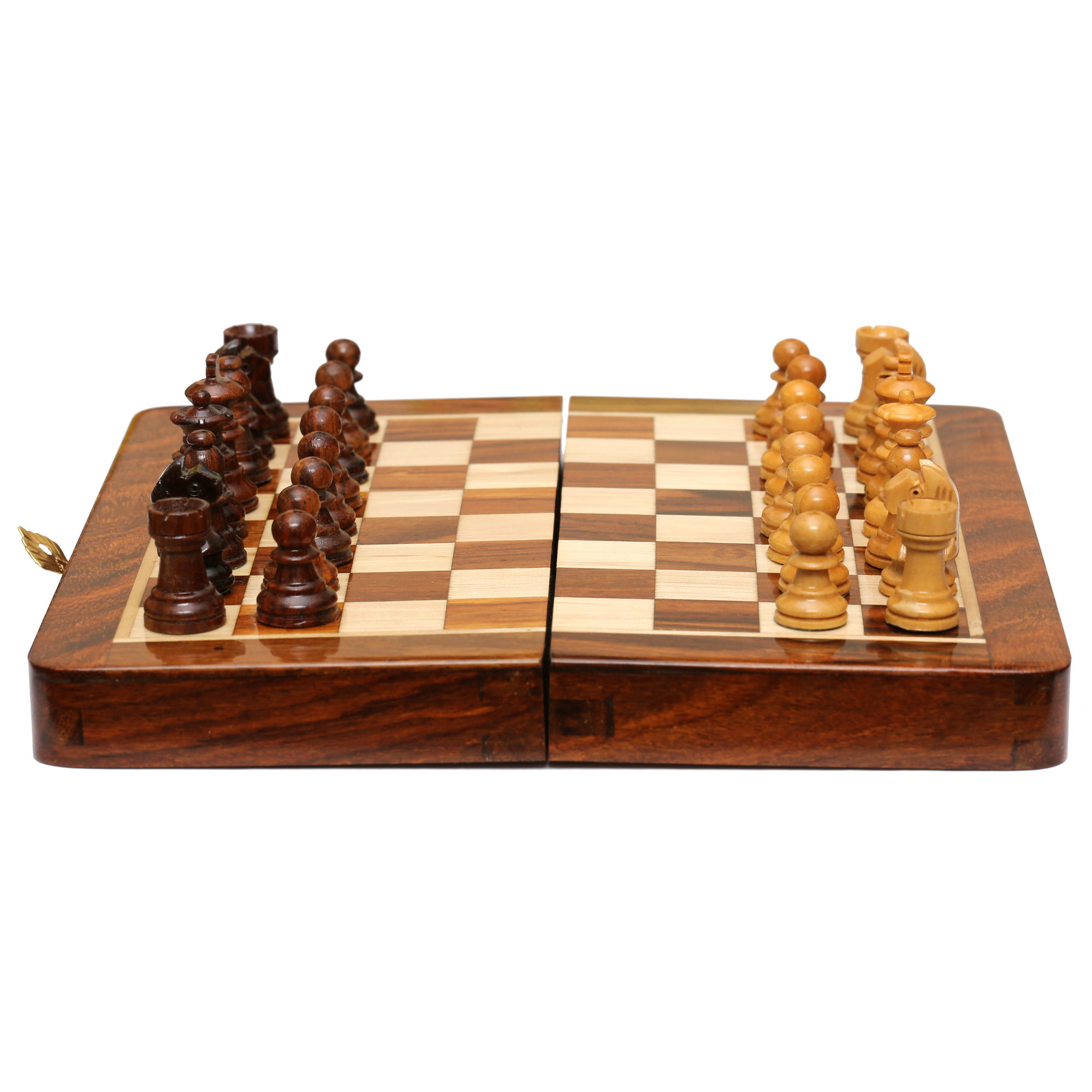 Lion Chess - 7" Sheesham Magnetic Chess Set Magnetic